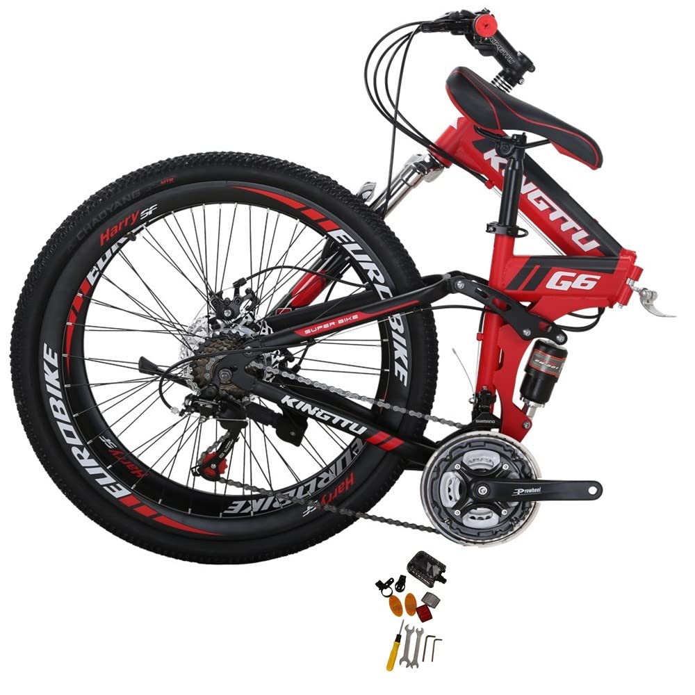 EUROBIKE 26 Inch Mountain Bike Folding Bicycle 21 Speed 3 Colors (G6 Green)