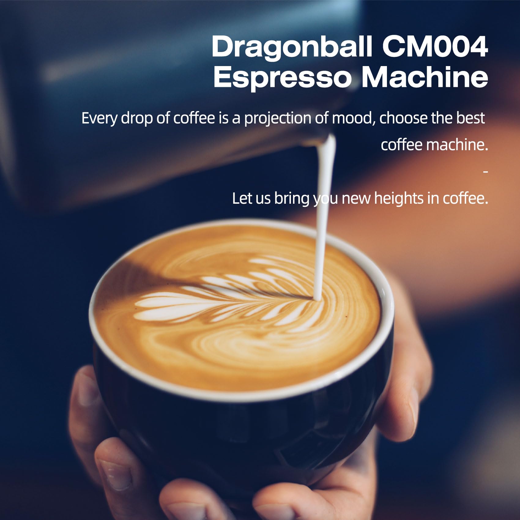 DRAGONBALL Espresso Machine 20 Bar,Espresso Maker With Milk Frother,Coffee Machine With Removable Water Tank, Automatic Espresso Machine For Home,Espresso Coffee Maker,Blue
