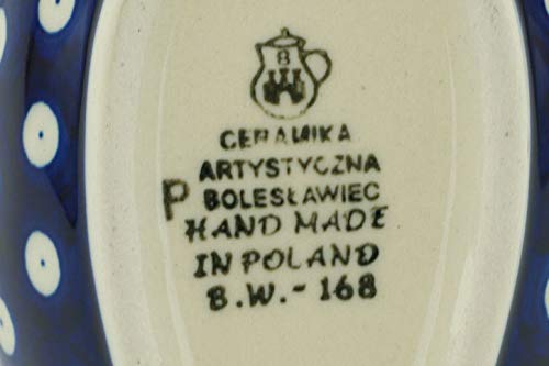 Polish Pottery 4¾-inch Spoon Rest made by Ceramika Artystyczna (Bleeding Heart Peacock Theme) + Certificate of Authenticity