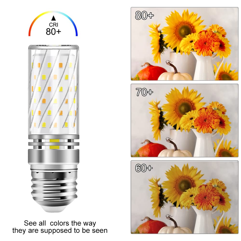 E26 LED Bulb 100 Watt Equivalent, 1200LM Bright Daylight 6000K Warm 3000K Natural White 4000K 3 Colors Adjustable, E27/E26 Medium Base LED Bulbs for Ceiling Fan Chandelier 6 Pack
