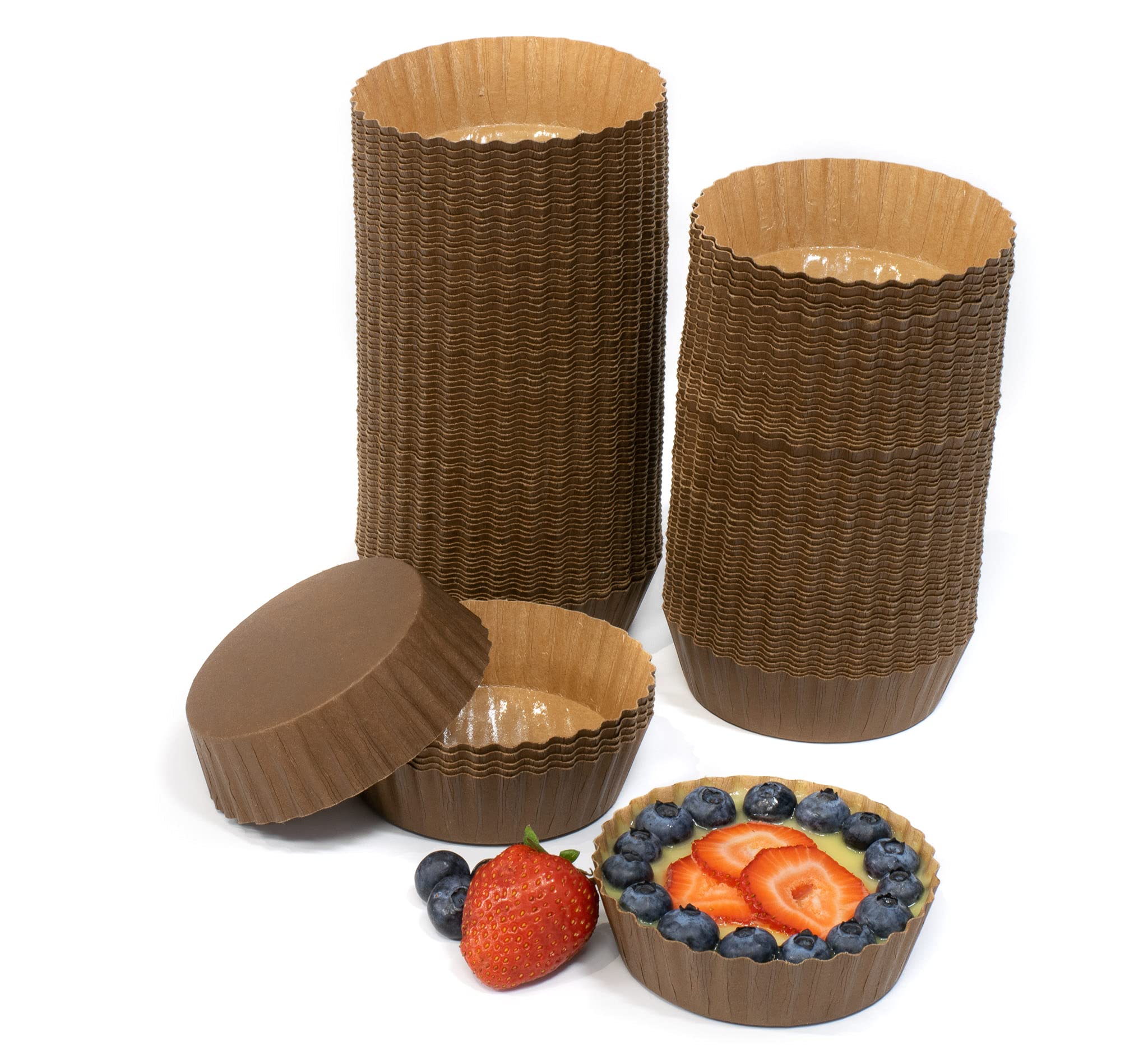 JA Kitchens Ridged Paper Coated Baking Cup - Sturdy for Baking and Serving (150)