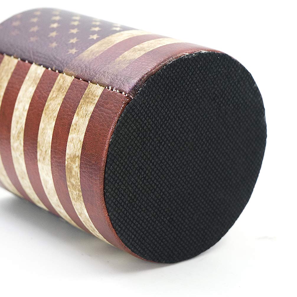 DreamsEden Vintage Pen Pencil Holder Cup Retro Pattern Desk Organizer for Home Office Bedroom (American flag Round)