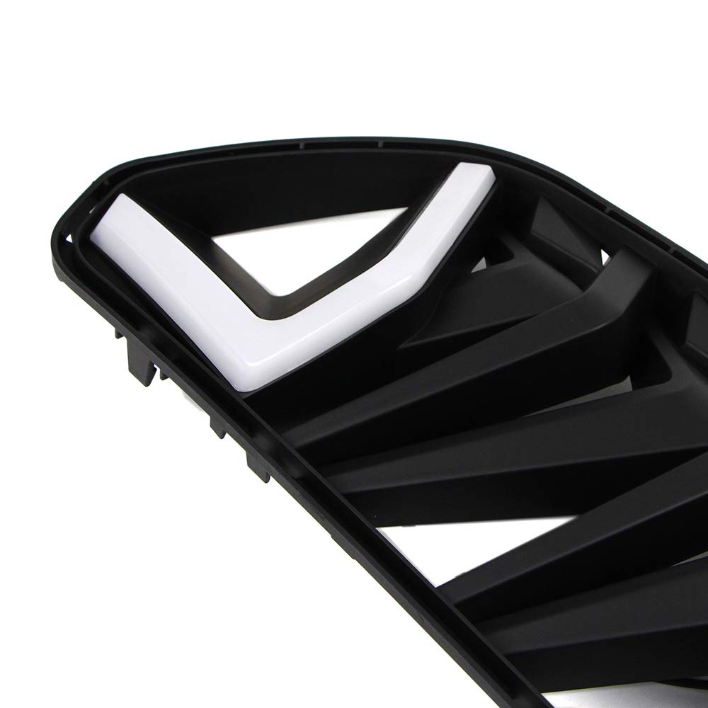 Dreamseek LED Grille for Ford Mustang 2015 2016 2017 Front Bumper Sport Performance Grill White Light Armor Style