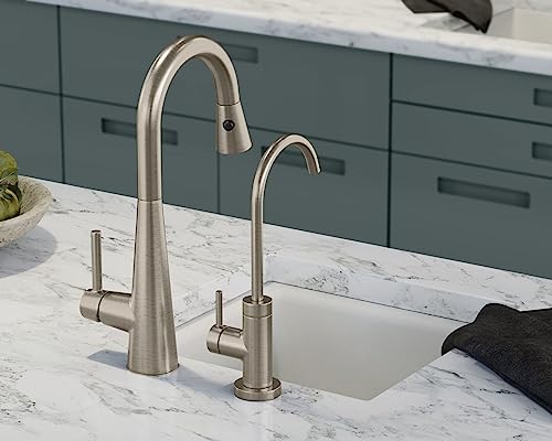 Moen Spot Resistant Stainless Sip Modern Cold Water Kitchen Beverage Faucet with Optional Filtration System, Drinking Water Faucet, S5530SRS