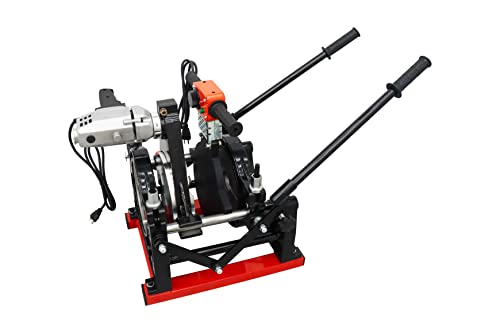 INTBUYING Pipe Fusion Welder Pipe Welding Machine PP PE PB PVDF Butt Fushion Welding Machine Tube Butt Fusion Equipment Double Clamps Hand-push Type 110V 2.48-7.87”(63-200MM)