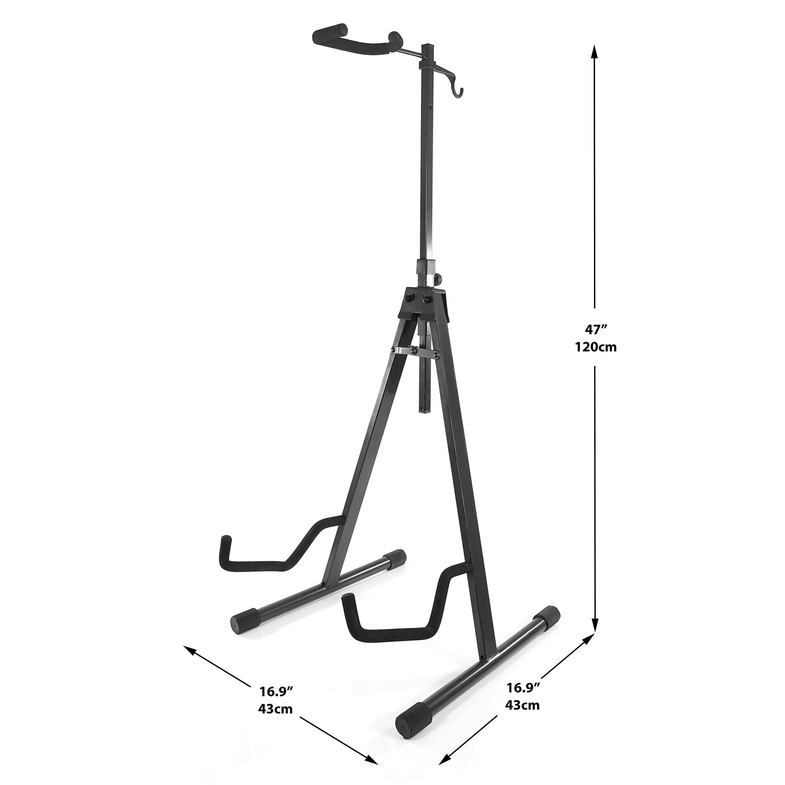 GEBRENT Cello Floor Stand with Bow Hook - Holder for Concerts, Orchestra, Performance, Music - Padded, Adjustable - with Anti-Slip Endpin Rest
