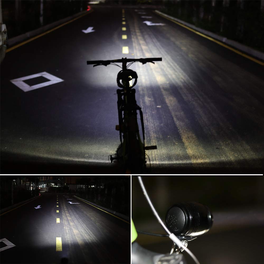 Electric Bike Light Front and Back, Rear Carrier Electric Bicycle Safety LED Headlight & Rear Tail Light, Ebike Lights Set 48V 36V 24V, Easy to Install for Men Women Kids (2 PC)