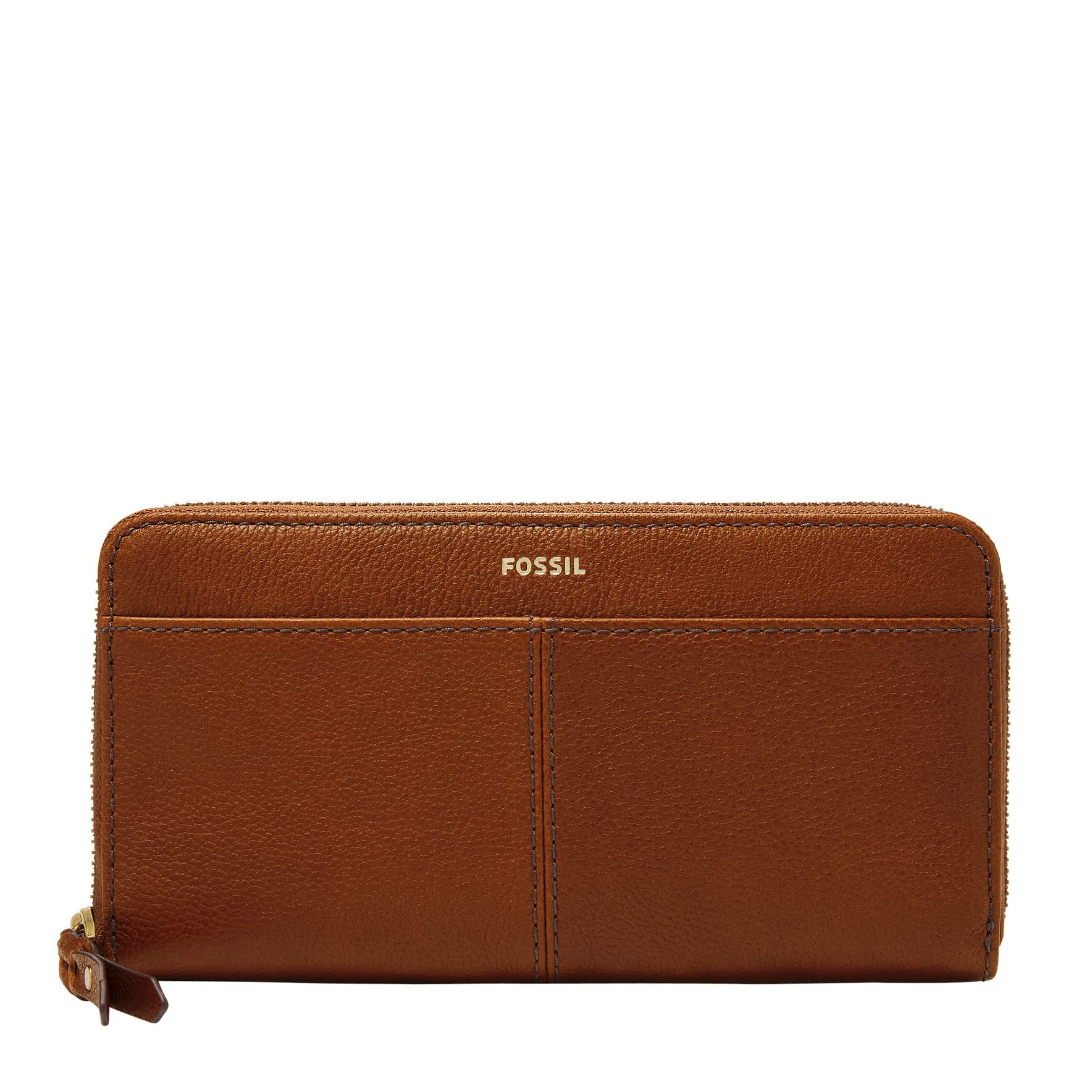 Fossil Women's Tara Leather Shopper Tote Purse Handbag, Brandy Women's Tara Leather Zip Around Clutch Wallet, Brandy