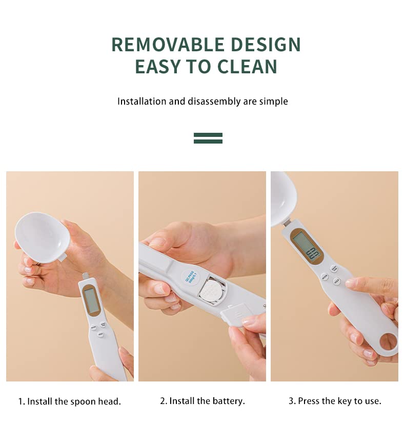 Digital Kitchen Spoon Scale | Measuring Spoon Food Scale | Digital Baking Scale, Weight from 0.1g to 500g | Conversions Grams/Ounces/Gn/Ct | Digital Scale with High Precision & LCD Display
