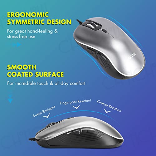 LED Keyboard and Mouse Combo USB Wired Characters Illuminzted Gaming Keyboard 3600 DPI Optical Mouse Compatible with Windows Linux Mac MacBook Computer Laptop