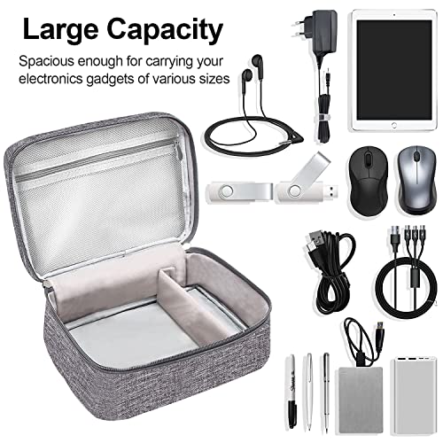 ENGFYADSY Electronics Organizer,Travel Cable Organizer, for Meta Quest 2 VR, iPad Mini, Kindle, Hard Drives, Cables, Chargers, Electronic Accessories Bag