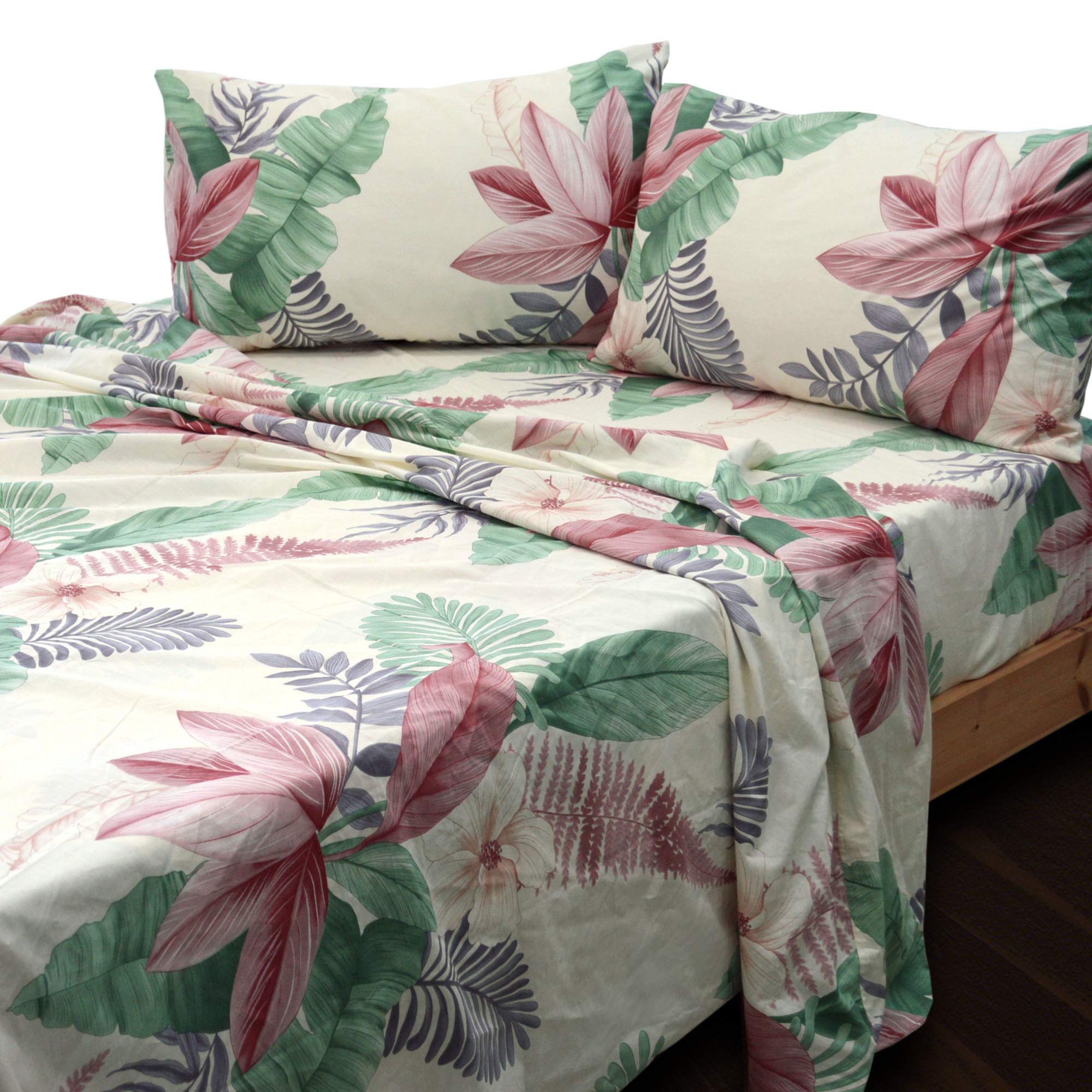 Essina King Sheet Sets 4pc, King Size Deep Pocket Fitted Sheet, Cotton 620 Thread Count, Boho King Sheets, Wild Bloom