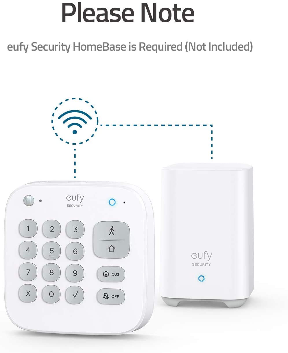 eufy Security Keypad, Home Security System, Home Alarm System, 180-Day Battery, Home/Away/Off Modes, Requires eufy Security HomeBase, Control HomeBase-Connected Devices (Renewed)
