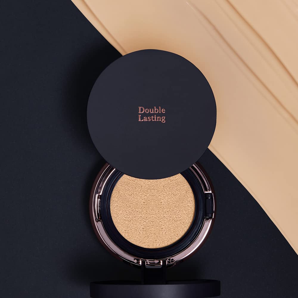ETUDE Double Lasting Cushion Matte #21N1 Neutral Beige SPF50/PA++ | 24 Hours Long-lasting, Lightly Covers Your Face And Creates Clean, Soft Skin | Korean Makeup