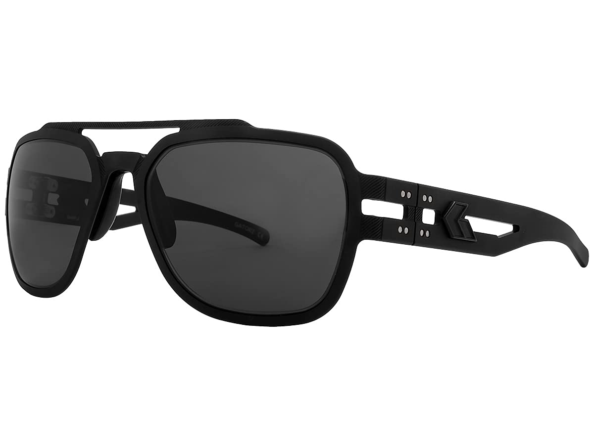 Gatorz Eyewear Stark Sunglasses - Black Aluminum Frame with Blackout Logo Smoke Lens