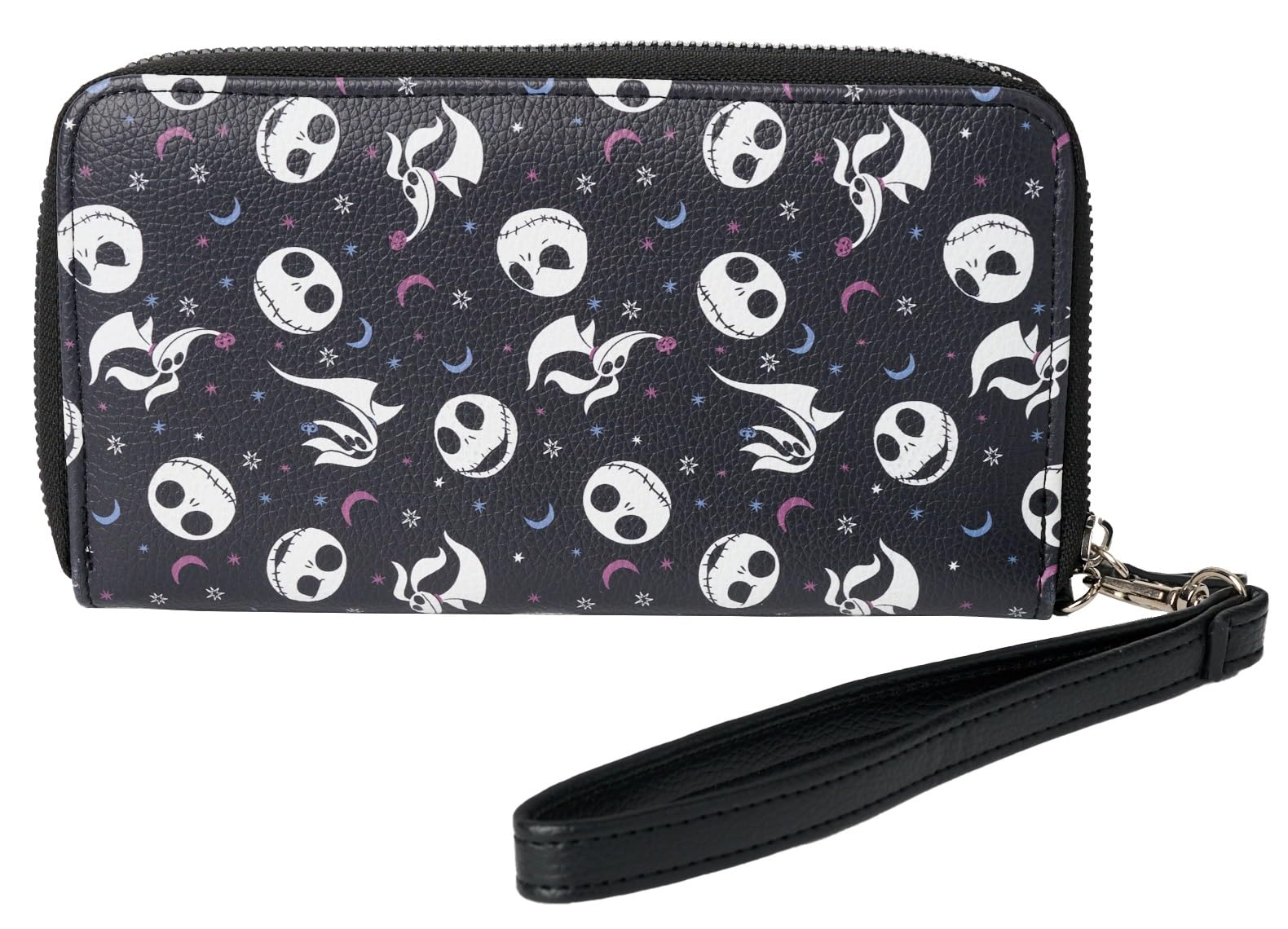Disney Wallet Wristlet Zip Clutch Faux Leather (Jack Skellington Black)