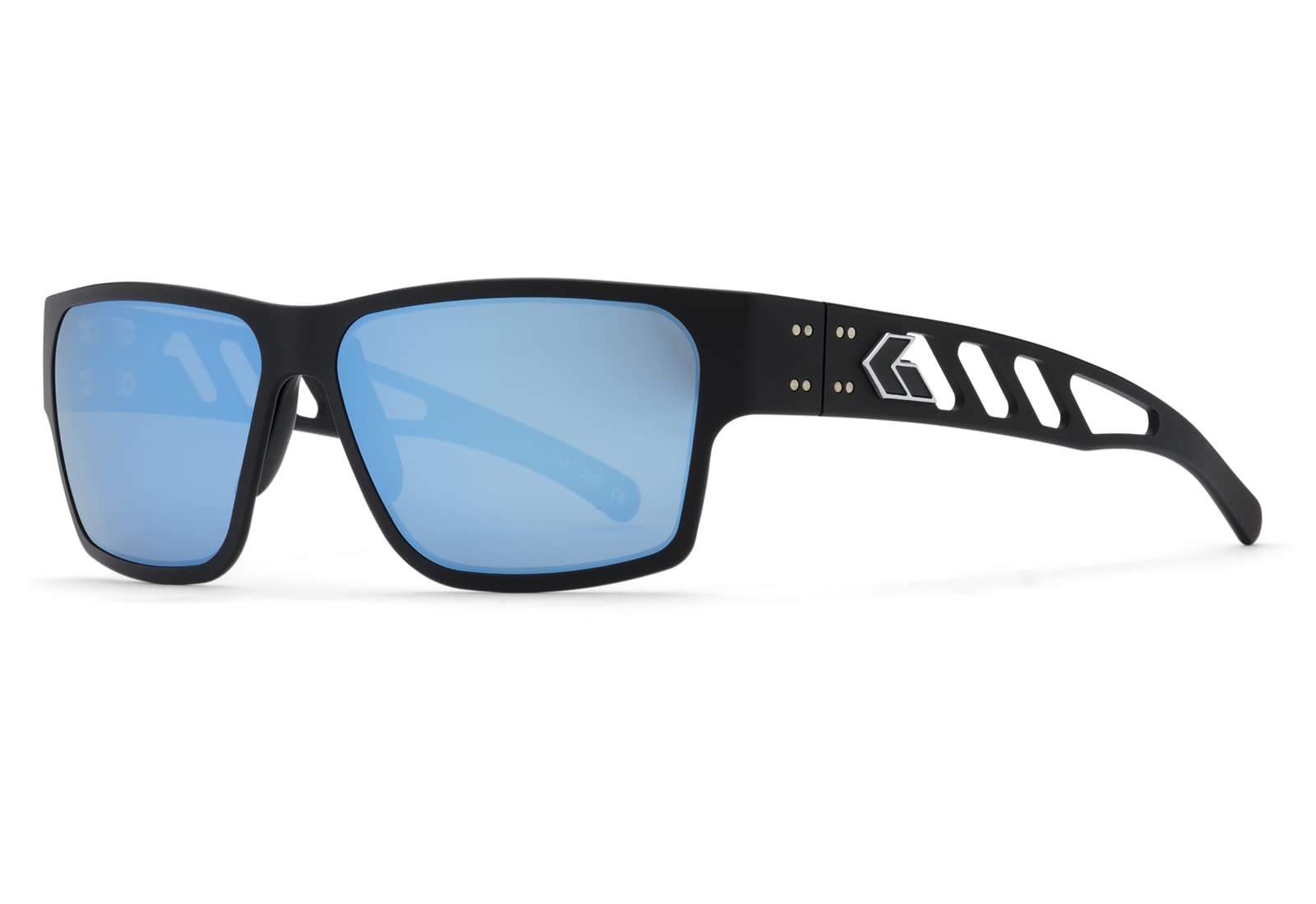 Gatorz Eyewear Delta M4 Sunglasses - Black Anodized with Silver Logo Brown Polar Lens with Green Mirror
