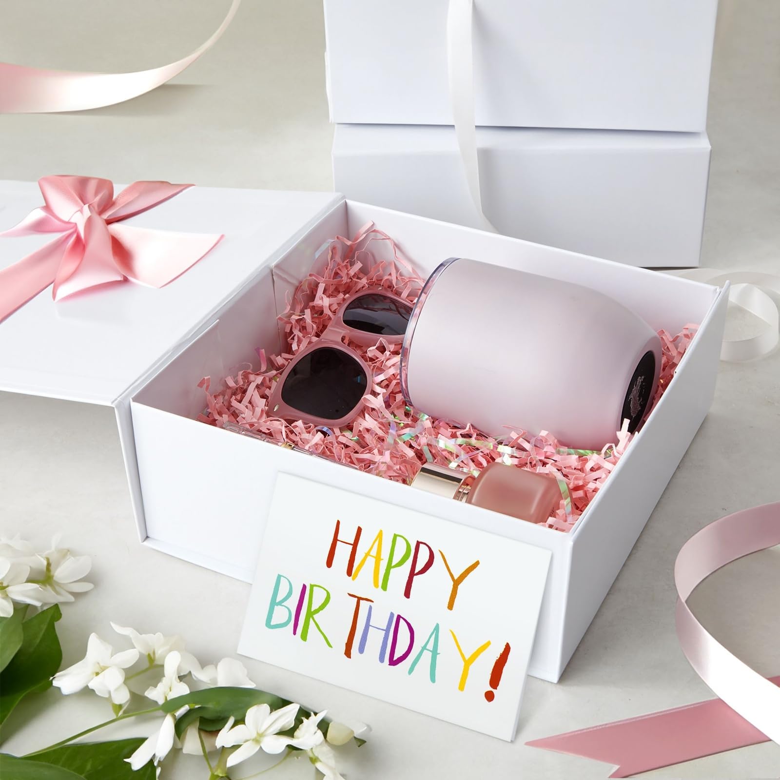 Stockroom Plus 6 Pack Proposal Boxes with Lid for Groomsmen, Bridesmaid, 9.5 x 9.5 x 3.5 Inch Square Glossy White Magnetic Gift Box for Parties, Retail