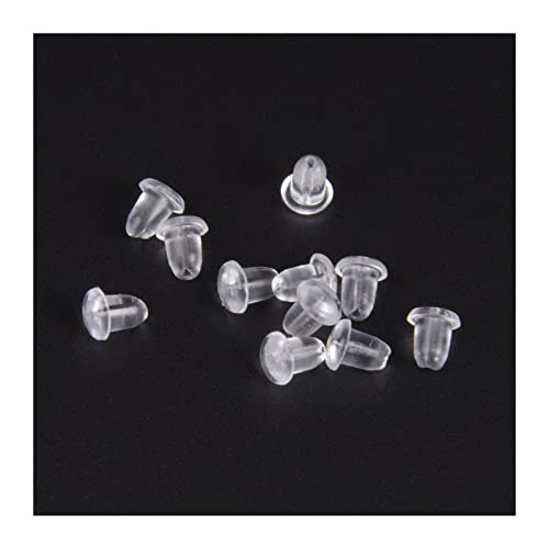 Earring Backs Locking 200 Pcs/Lot Silicone Round Ear Plug Accessories Blocked Caps Findings for Earrings Back Stoppers Jewelry Making Supplies Hypoallergenic Secure (Size : 4x4mm)