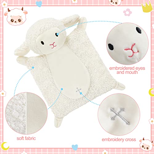 Panelee 2 Pcs Baptism Gifts Baby Blessings Lamb Security Blanket for First Communion, Christening, Baby Baptism Gifts Baby Showers