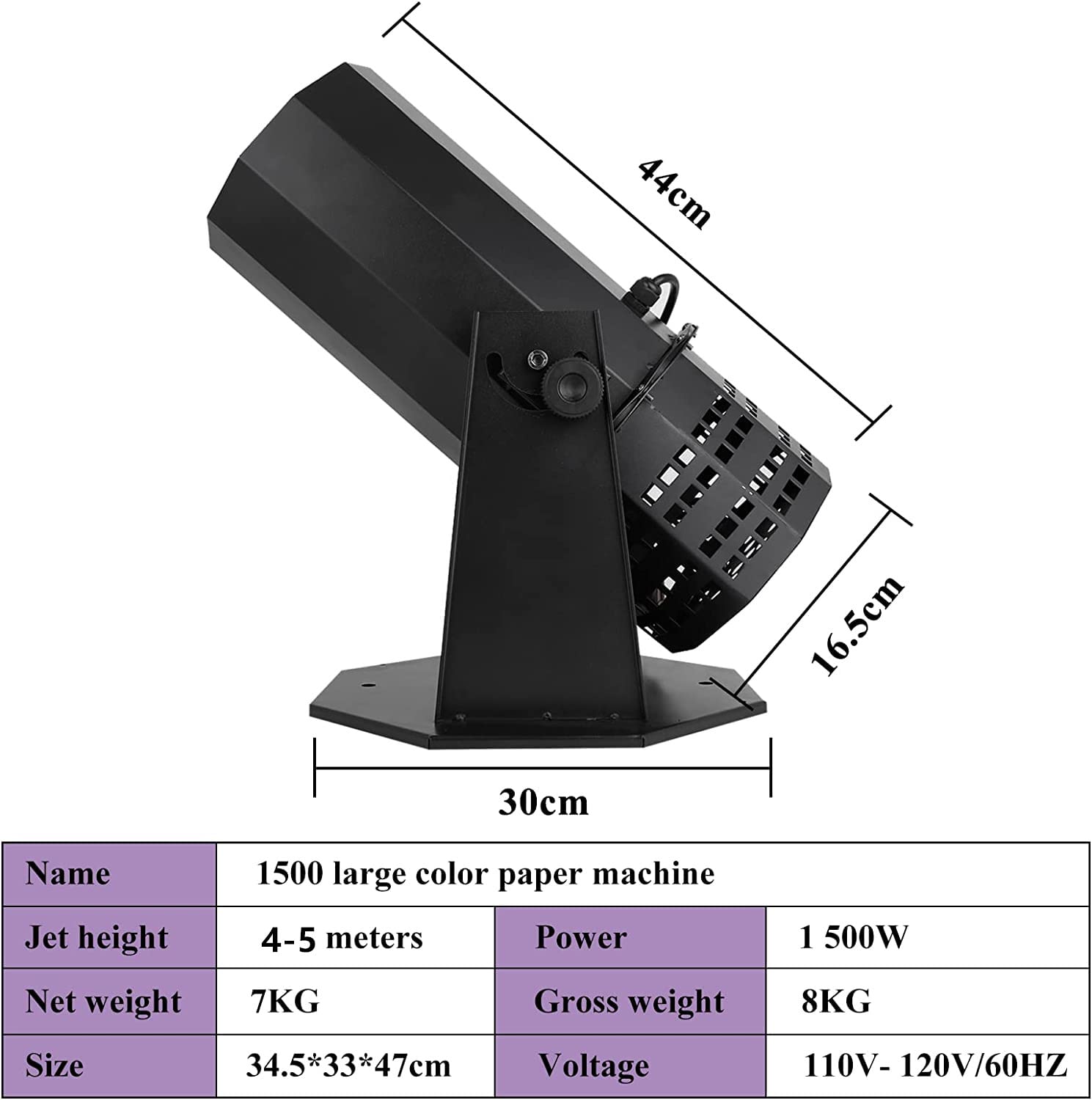 Epidioxi Confetti Launcher Professional confetti shooter wireless remote for Special Event, Parties, Club, Wedding, Concerts (without lights)