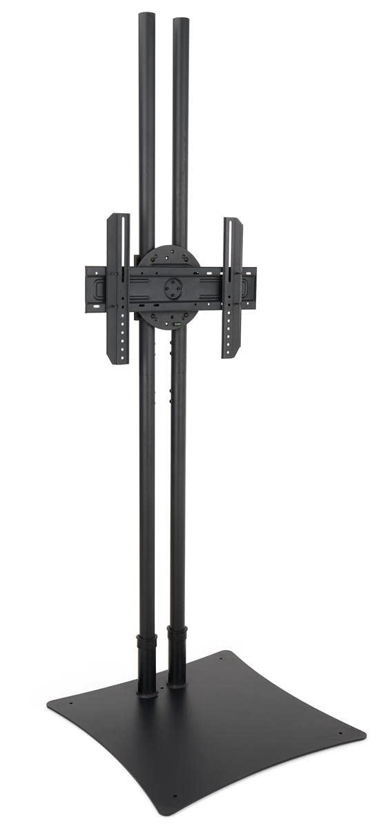 Displays2go 88 x 29 Inches Tall Flatscreen Stands, Supports 32-70 Inch Flat Screen Televisions, Steel Construction β Black (DSTANDBK)