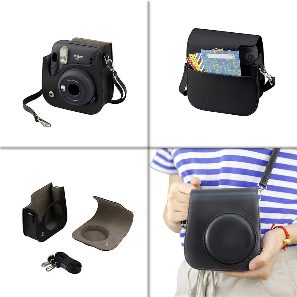 Fujifilm Instax Mini 11 Instant Camera + Instax Mini Twin Pack Film + Hanging Frames + Plastic Frames + Case + Close Up Filters - All Inclusive Bundle! (Charcoal Grey)
