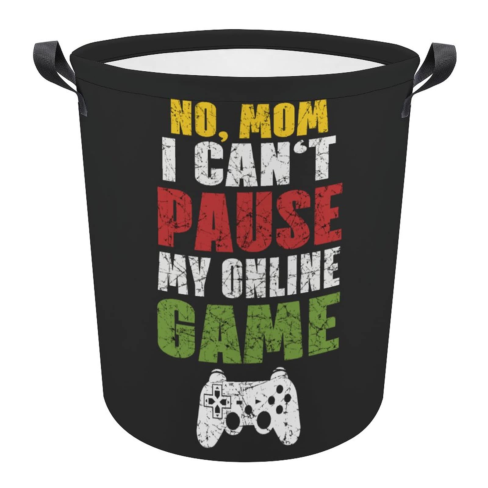 Vintage Gaming Lovers Laundry Basket Hamper Bag Dirty Clothes Storage Bin Waterproof Foldable Collapsible Toy Organizer for Office Bedroom Clothes Toys Gift Basket