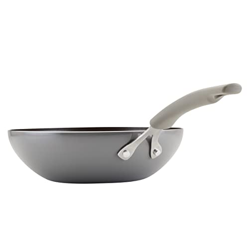 Rachael Ray Cook + Create Nonstick Stir Fry Pan/Wok, 10.5 Inch, Gray