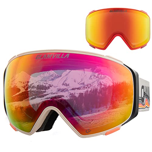 GLAMVILLA Ski Goggles plus Interchangeable Lenses