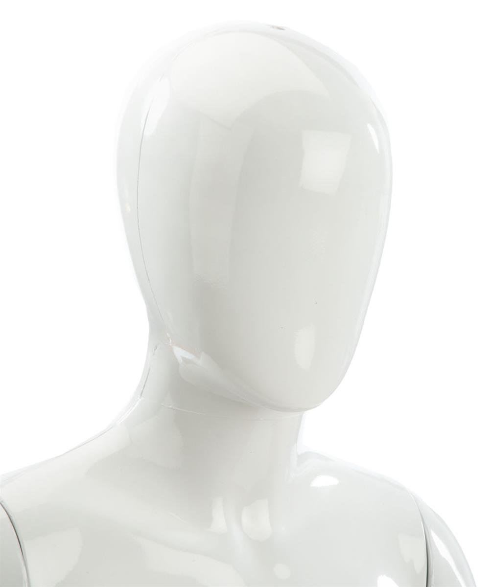 Displays2go Glossy White Polypropylene Child Youth Mannequin Form, 51-Inch