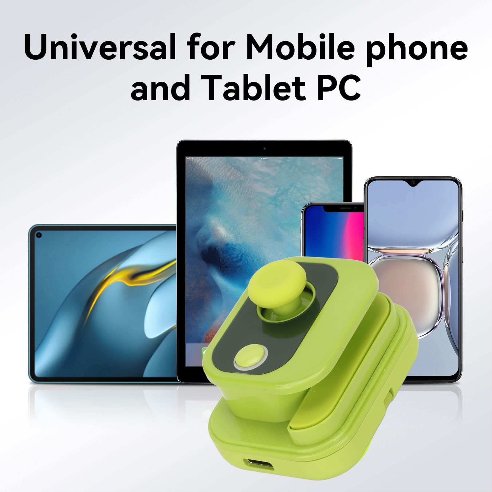 Game Control Touch, 4 Buttons Portable Comfortable Grip 4 Modes Universal Mobile Phone Game Joystick for Tablets for Android (Green)