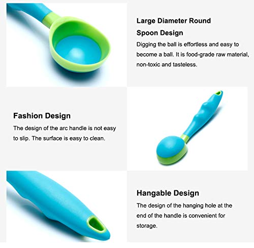 Ice Cream Scoop, 2PCS Nonstick Anti-Freeze Food grade PPR + rubber Ice Cream Scooper with the Hung Hole Design, Comfortable Handle, Dishwasher Safe,Ice Cream Scoops,