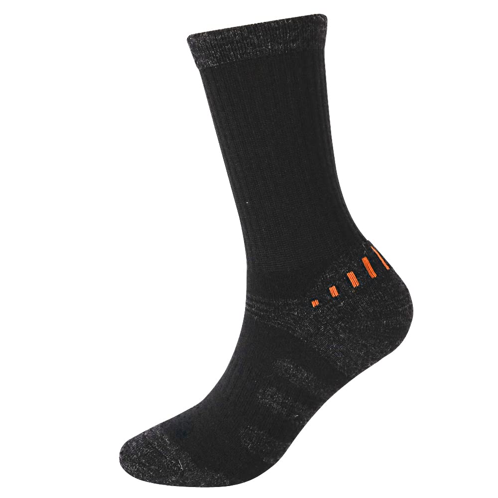 EnerWear 4 Pack Women's Merino Wool Outdoor Hiking Trail Crew Sock (US 9-11, Black E)