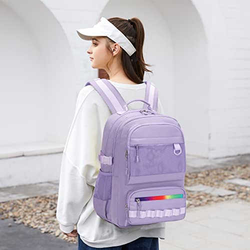 Lanola Laptop Backpack,Business Travel Anti Theft Durable Laptops Backpack,Water Resistant College School Computer Bag for Women & Men Fits 15.6 Inch Laptop and Notebook - Purple