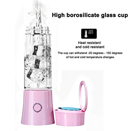 Toycol Portable Blender, Mini Personal Size Blenders for Smoothies and Shakes,Travel Juicer Cup Smoothie Maker with Updated 6 Blades USB Rechargeable Fruit Mixer with 4000mAh Battery16Oz Pink