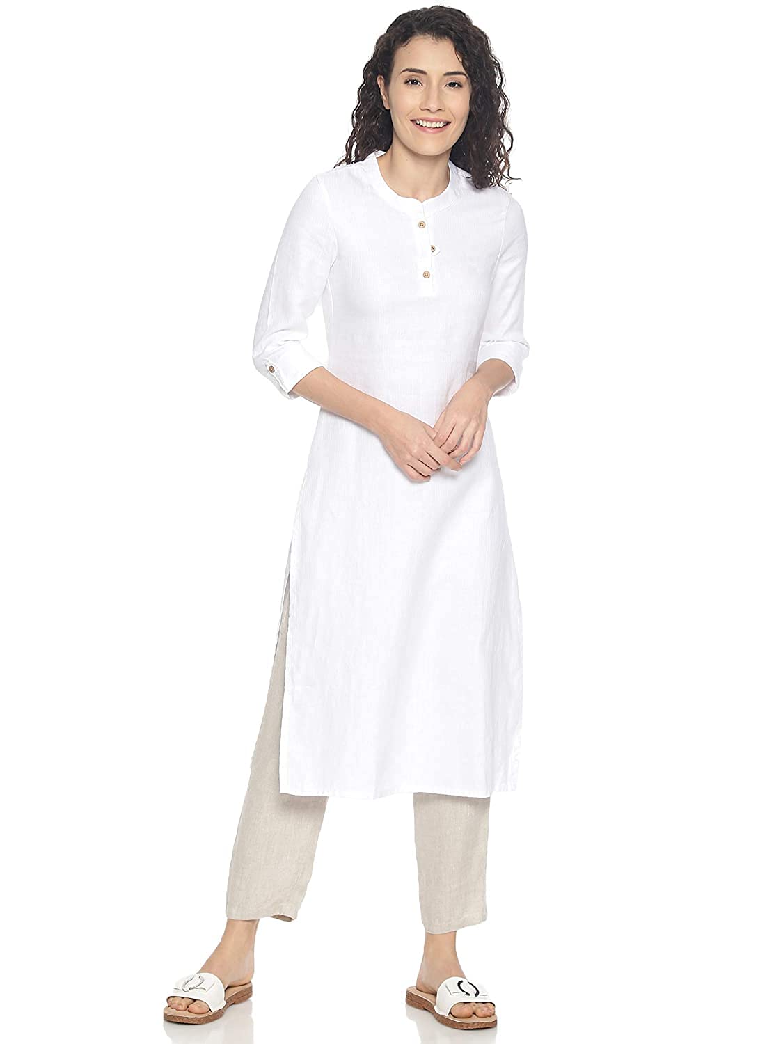 Ecentric Eco-friendly Womens Solid Kurta Hemp Fabric Indian Ethnic kurti for Women Tunic Kurti