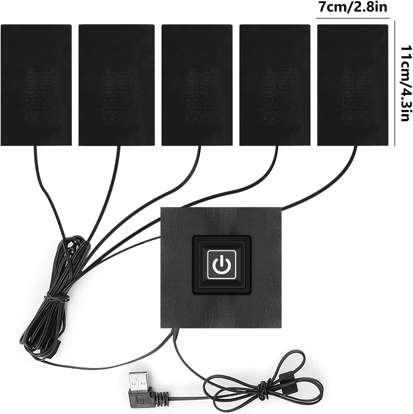 Electric Heating Pad, DDSKY 3 Gear Temp USB Clothes Heating Pad Carbon Fiber Heated Clothes Pad Thermal Cloth Vest Heated Jackie
