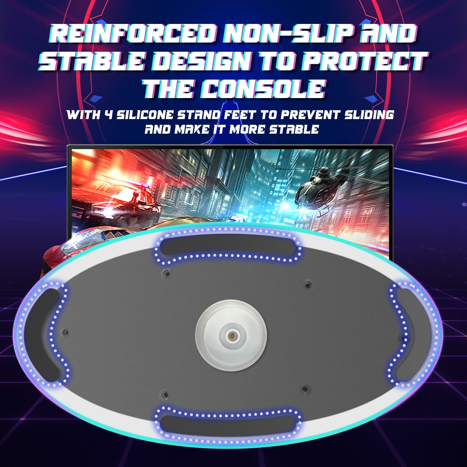 IINE PS5 Accessories Stand Cooling Station, PS5 Vertical Stand with Suction Cooling Fan and Auto-Speed, PS5 Cooling Station with RGB Lighting