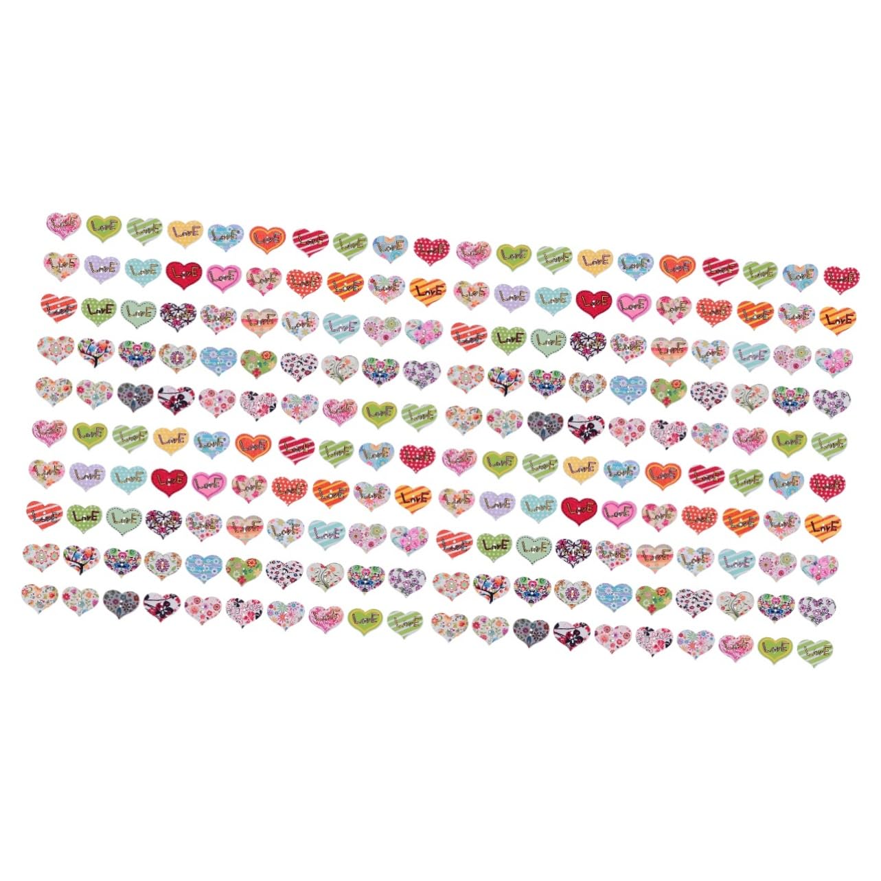 EXCEART 200 Pcs Wooden Heart Button Nativity Craft Xmas Button Assortment Decorative Wooden Craft Buttons Sewing Button with Hole Dining Table Decor Two-hole Buttons Manual Beads