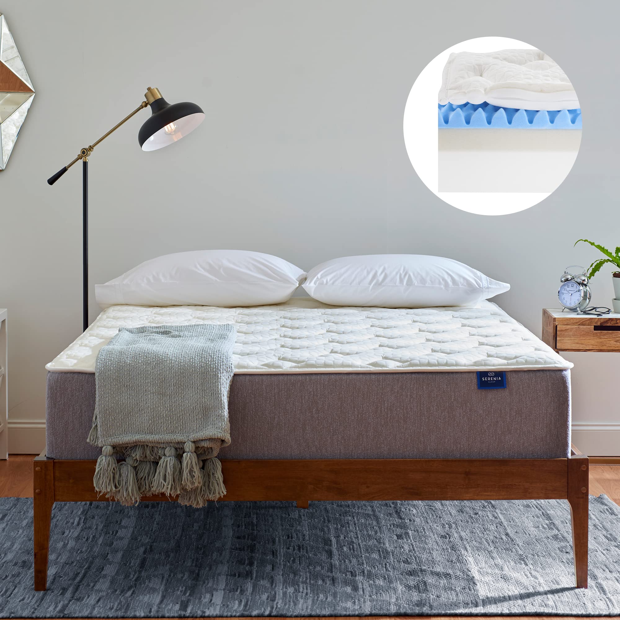 Serenia Sleep Cooling Mattress Pad Full Size, 12-Inch Quilted Plush Mattress - Cool Gel-Infused, Deep Pocket, & Extra Thick Memory Foam Mattress Pads with Breathable Cover for a Comfortable Sleep