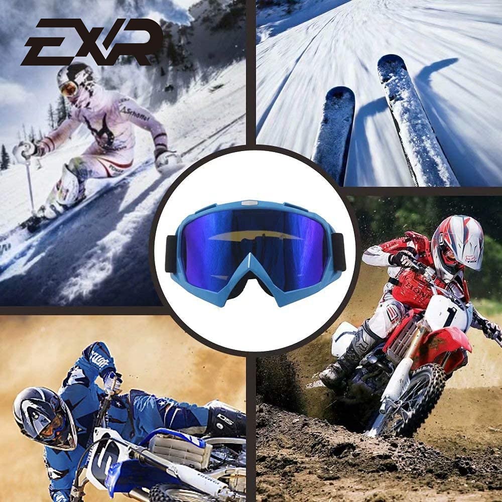 EXR Ski Goggle - UV Protection Ski & Snowboard Goggle, Anti-Fog Eyewear, Skiing Goggle for Men or Women (Blue)