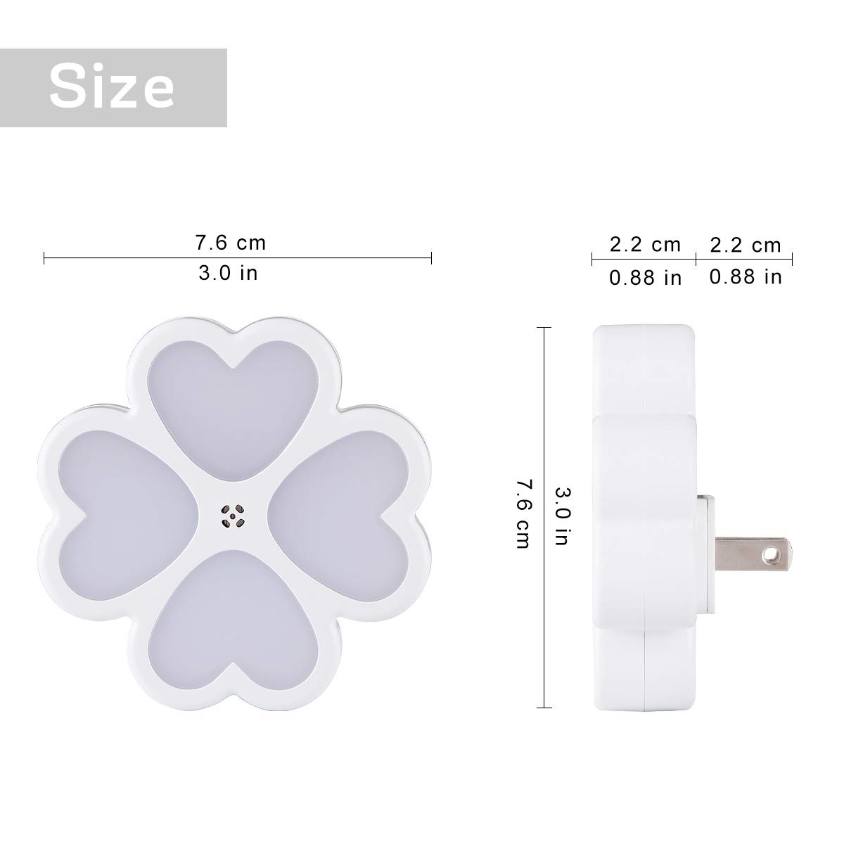 Drimran Plug-in Night Light, Auto Dusk-to-Dawn Sensor Warm White LED Night Lights for Kids Bedroom Bathrooms Nursing Moms Kitchen Hallway Stairs Toilet Garage Entryway, Energy Efficient