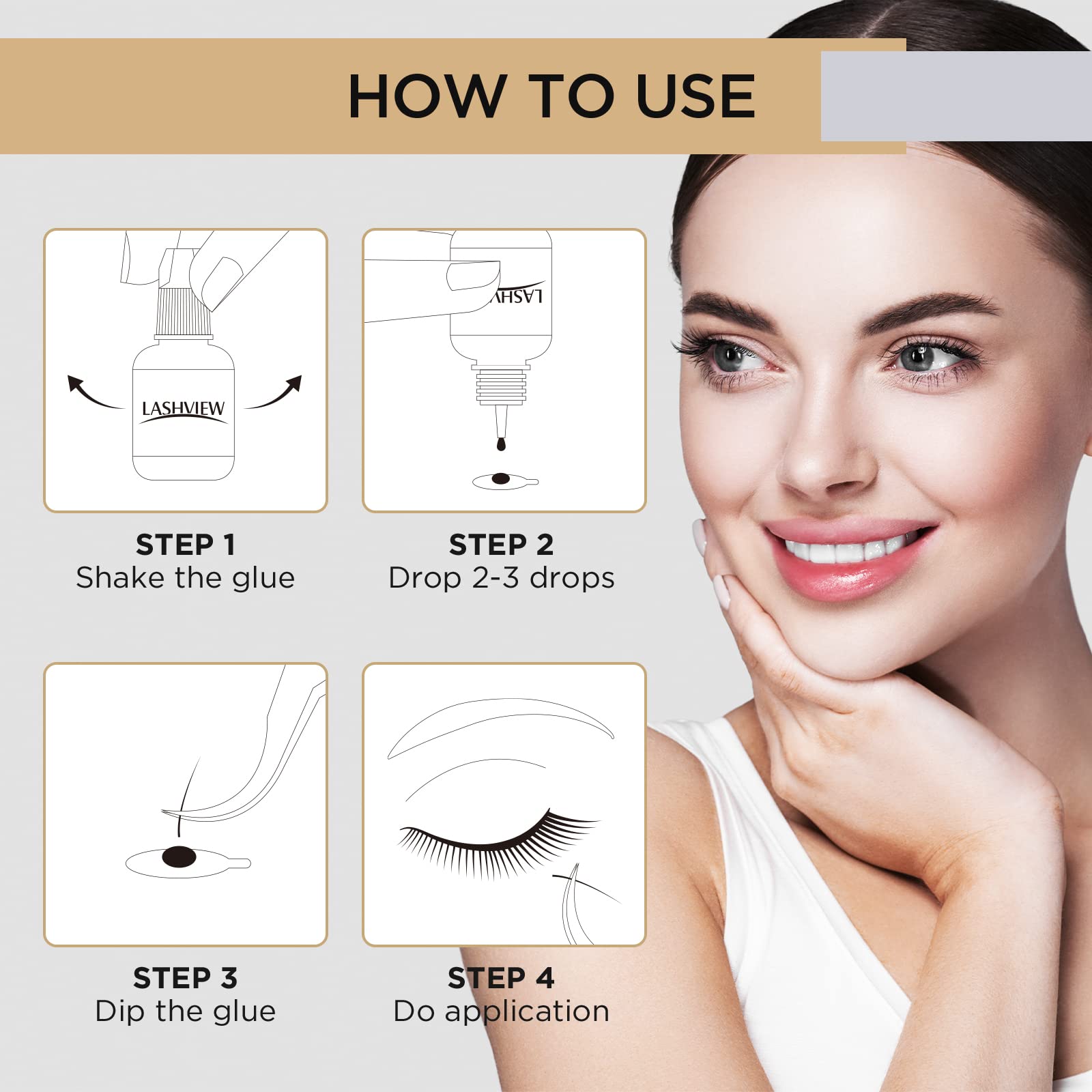 LASHVIEW Eyelash Extension Glue -1s Extra Strong Lash Glue 5ml| Semi-Permanent Maximum Bond Power Black Adhesive for Professional Use Only