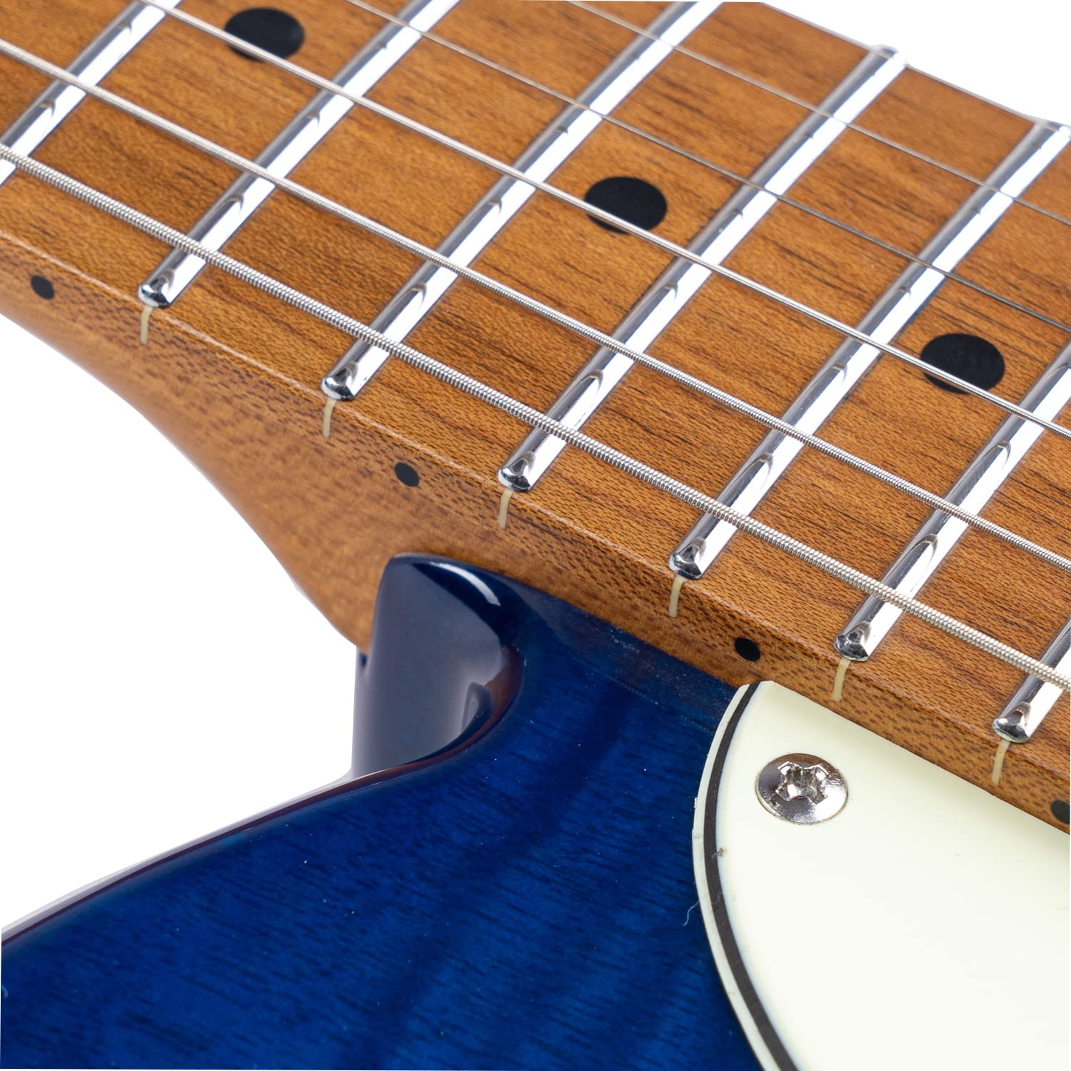 EART NK-C1 Classic Electric Guitar Maple Fingerboard,Stainless Steel Frets,Flame Maple Veneer-Wine red