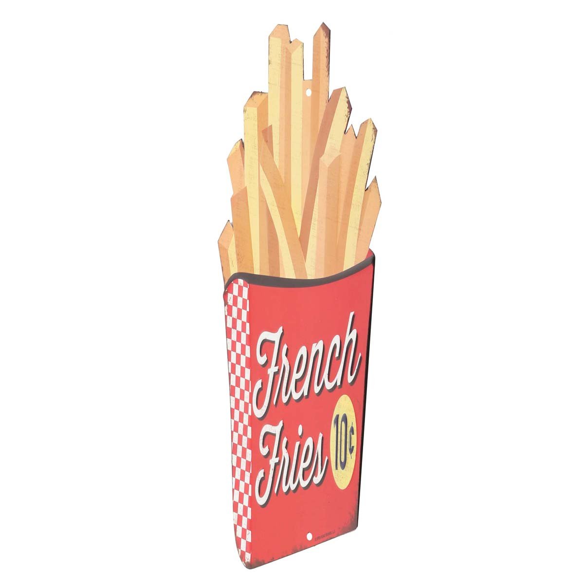 French Fries Embossed Metal Sign - Vintage Diner French Fries Sign for Kitchen or Man Cave