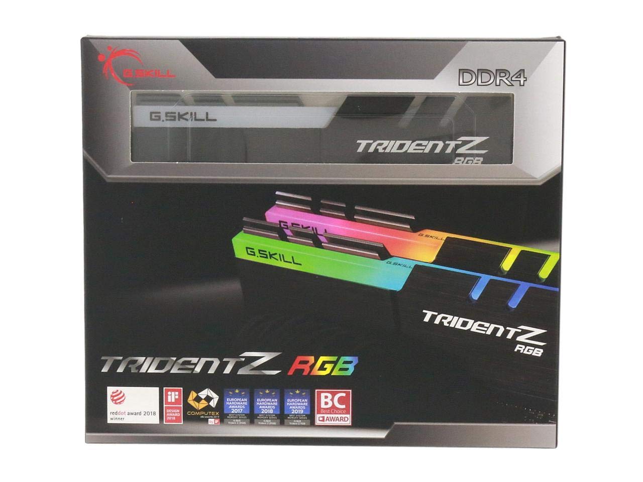 G.SKILL Trident Z RGB Series (Intel XMP) DDR4 RAM 64GB (2x32GB) 3200MT/s CL16-18-18-38 1.35V Desktop Computer Memory UDIMM (F4-3200C16D-64GTZR)
