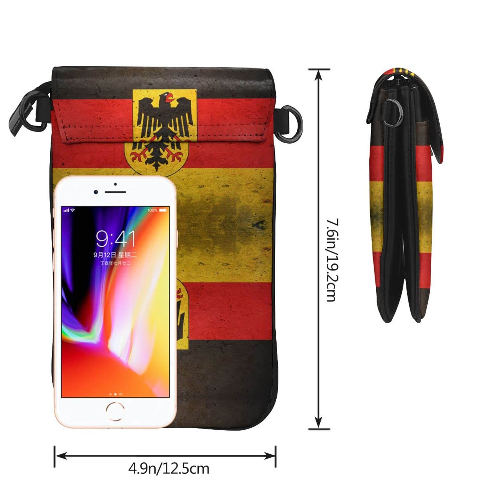 German Eagle Flag Small Crossbody Bag Cell Phone Pouch for Women Wallet Bag Coin Purse