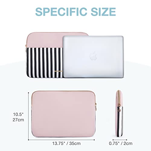 Laptop Sleeve Bag, BAGSMART Laptop Case Compatible with MacBook Air/Pro Retina,13-13.3 inch Notebook Compatible with MacBook Pro 14 inch 2021 2022 M1 Pro/Max A2442, Computer Bag with Pocket, Pink