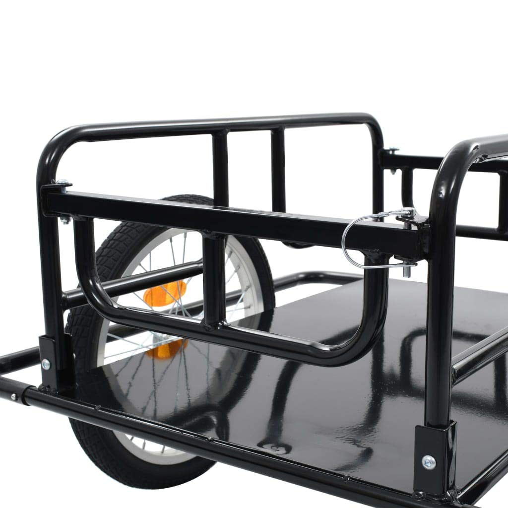 Festnight Bicycle Bike Cargo Trailer Luggage Carrier Trailer Steel Black